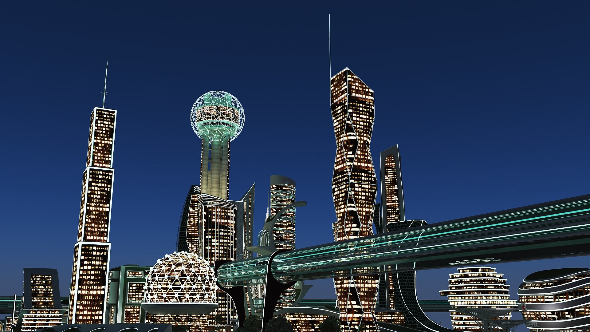 3D realistic future city 2 model - TurboSquid 1510314