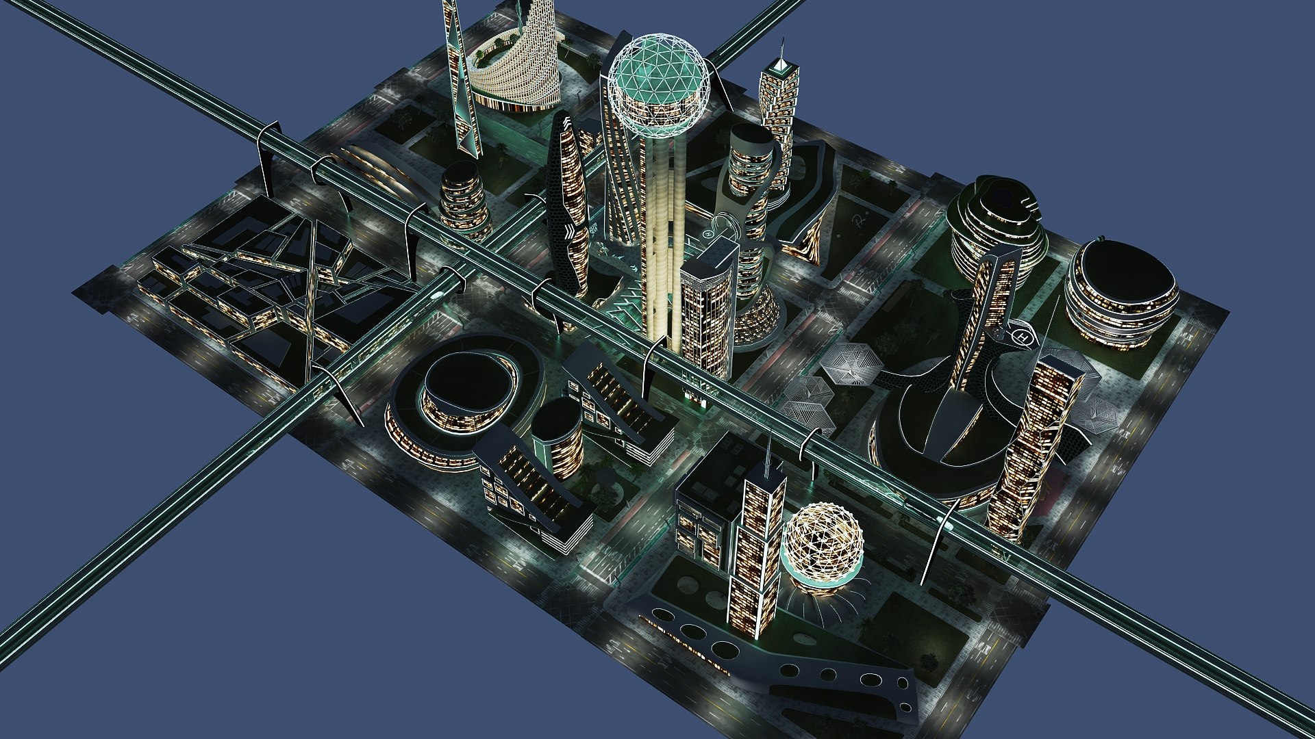 3D realistic future city 2 model - TurboSquid 1510314