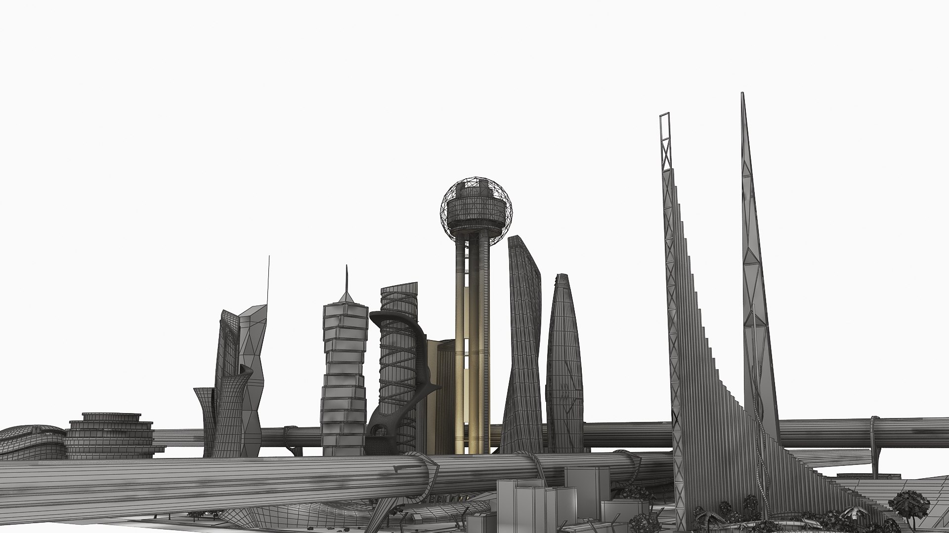 3D realistic future city 2 model - TurboSquid 1510314