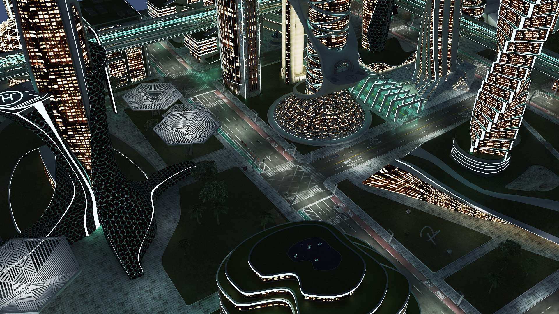 3D realistic future city 2 model - TurboSquid 1510314