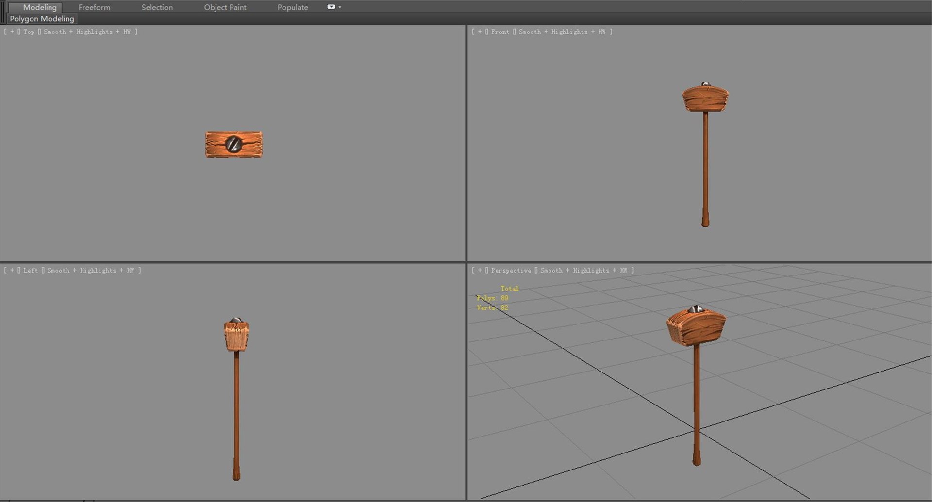 Cartoon Wooden Hammer Model - TurboSquid 2109983