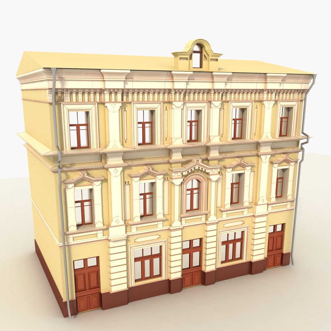3d model modern building doors
