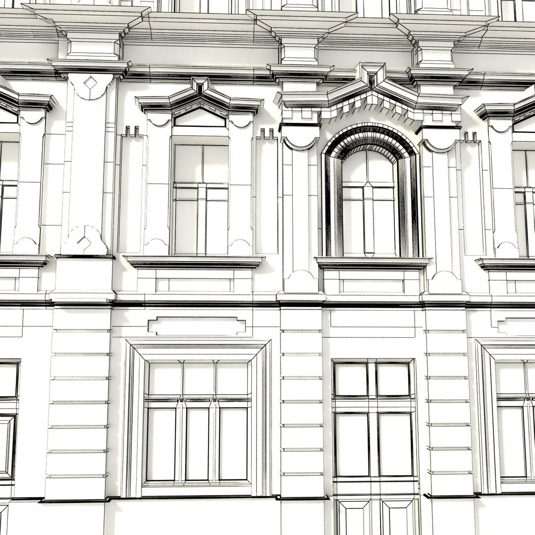 3d model modern building doors