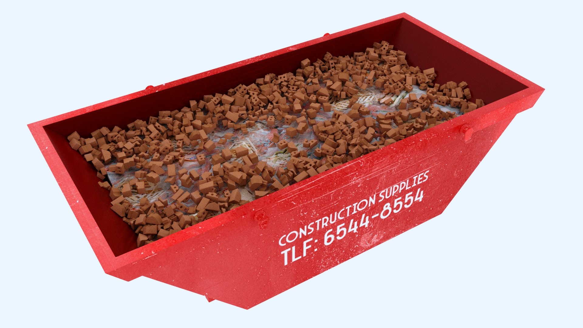 3D Model Industrial Container With Broken Bricks - TurboSquid 1966380