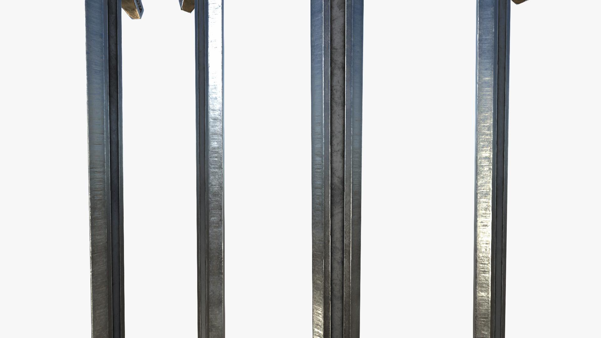 3D Model Fantasy Sword RPG Viking Sword Carolingian Broad Seax Sax ...