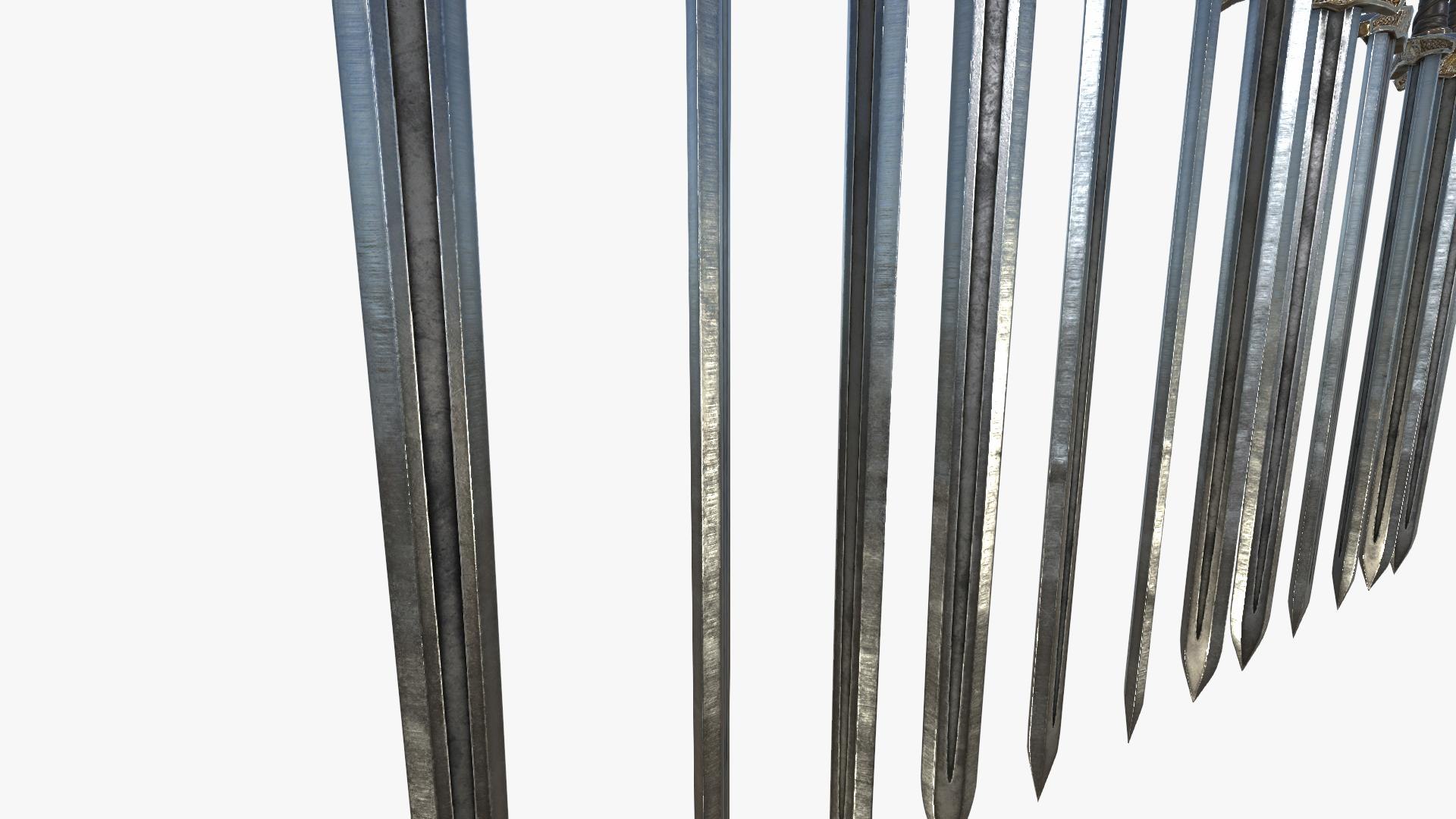 3D Model Fantasy Sword RPG Viking Sword Carolingian Broad Seax Sax ...