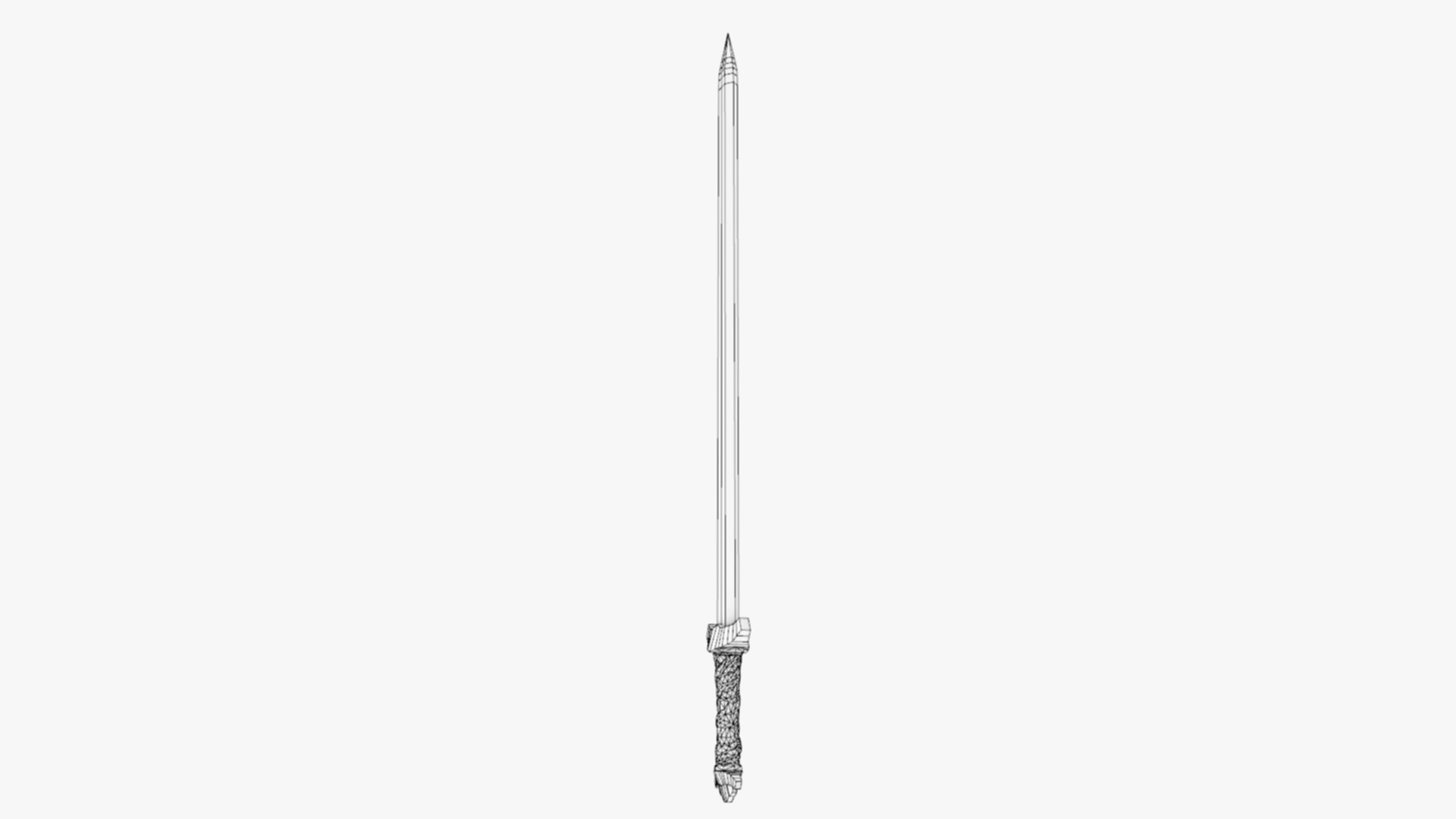 3D Model Fantasy Sword RPG Viking Sword Carolingian Broad Seax Sax ...