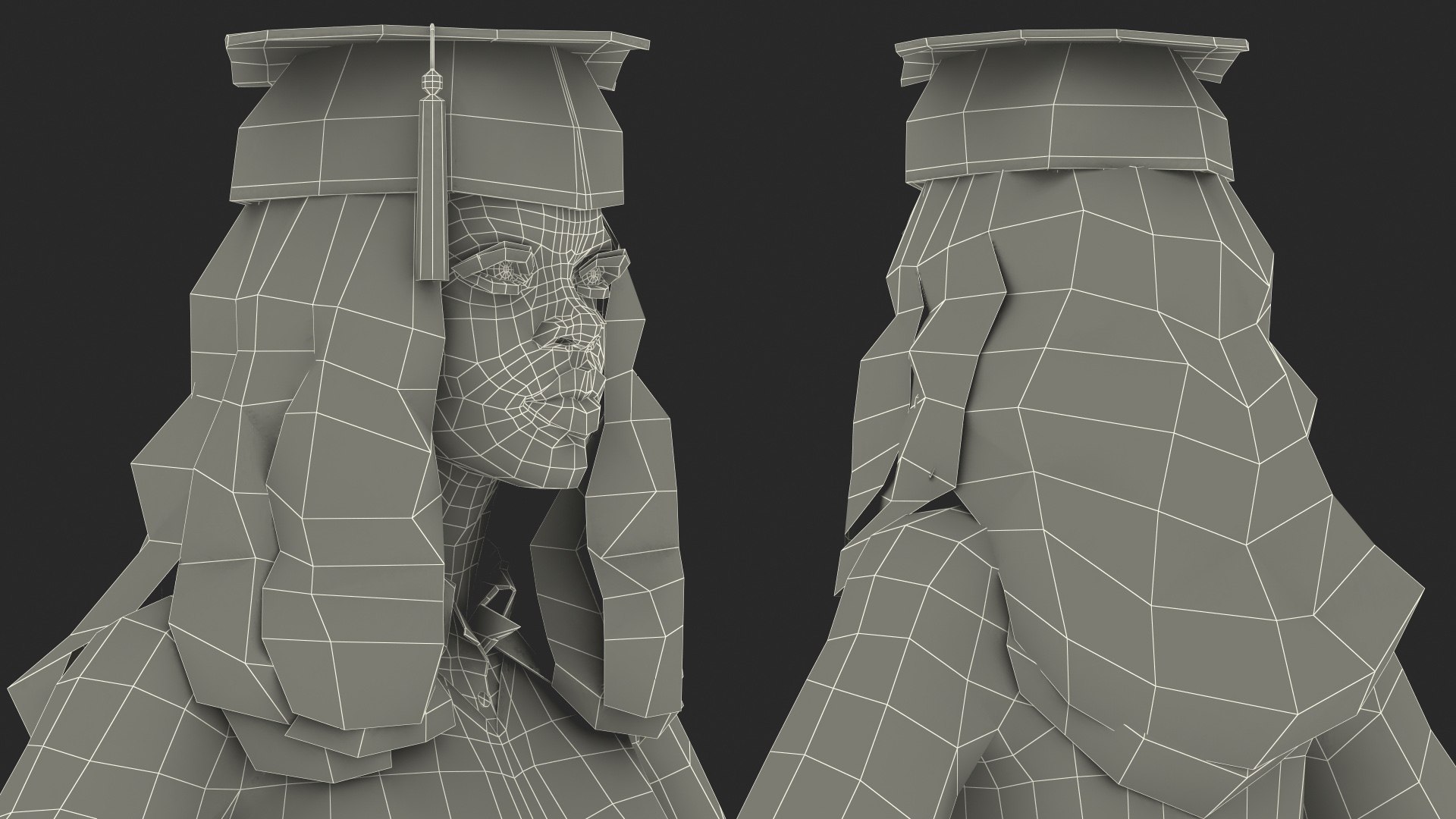 Light skin graduation gown 3D model - TurboSquid 1664260