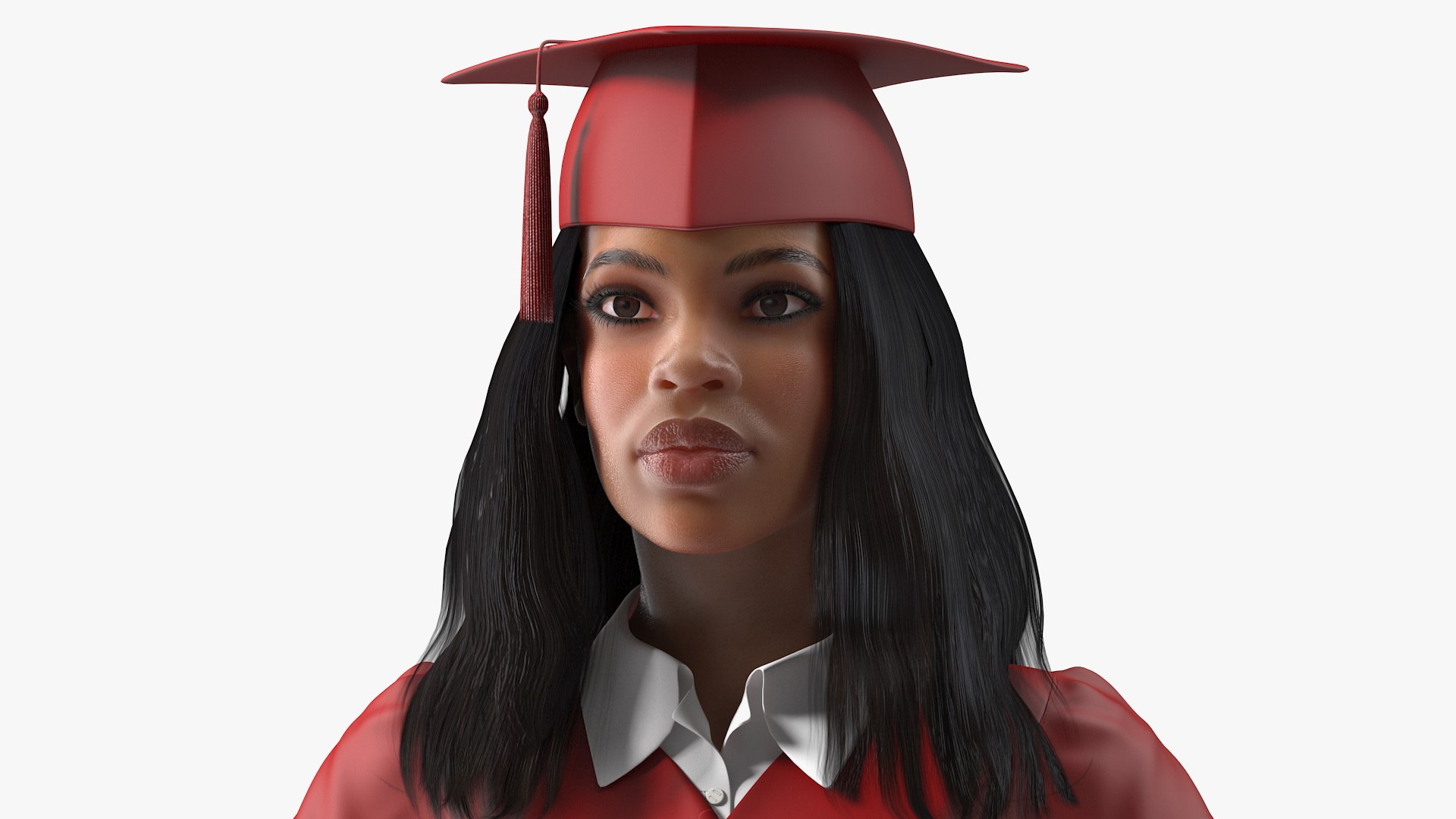 Light skin graduation gown 3D model - TurboSquid 1664260