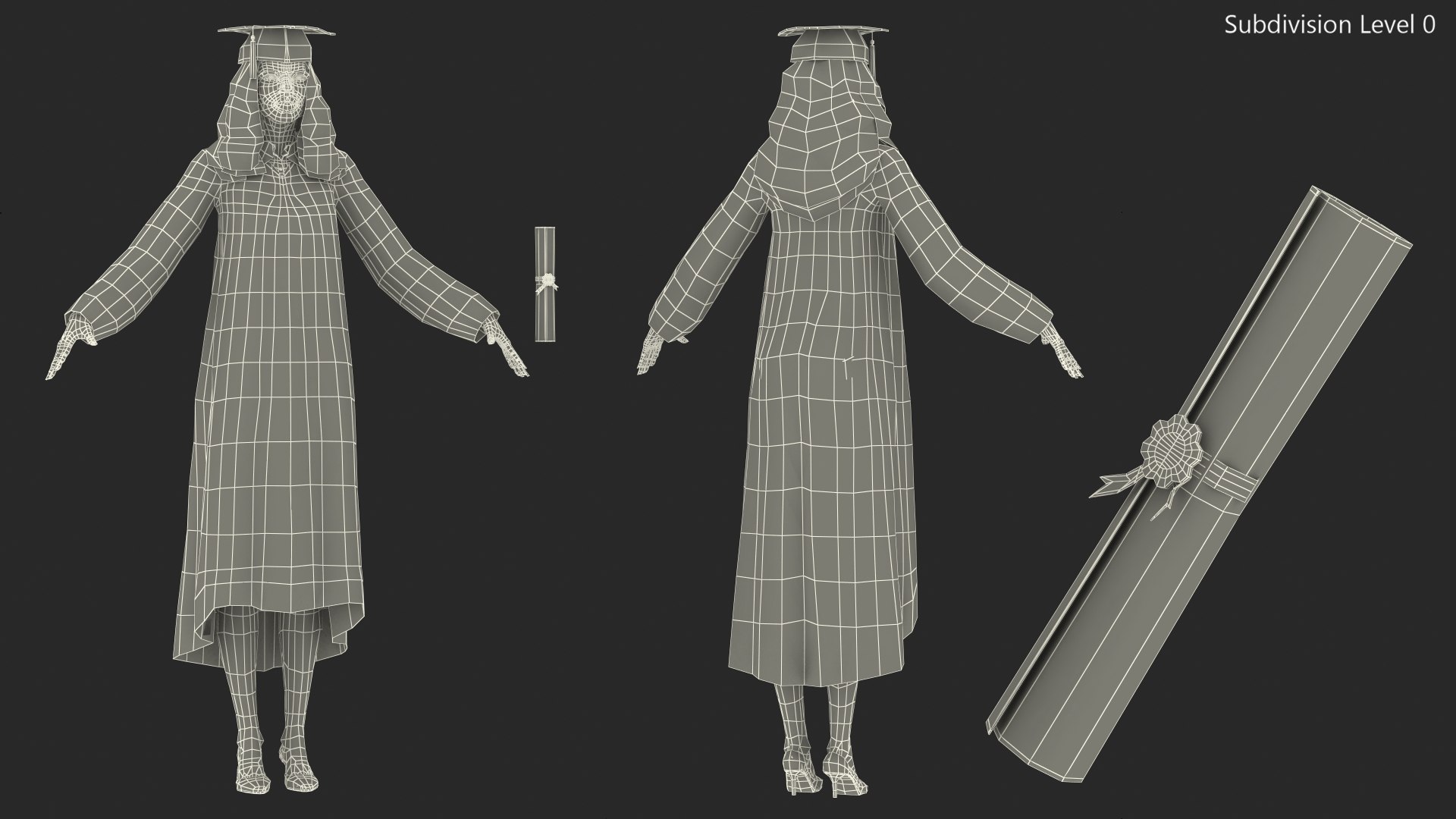 Light skin graduation gown 3D model - TurboSquid 1664260