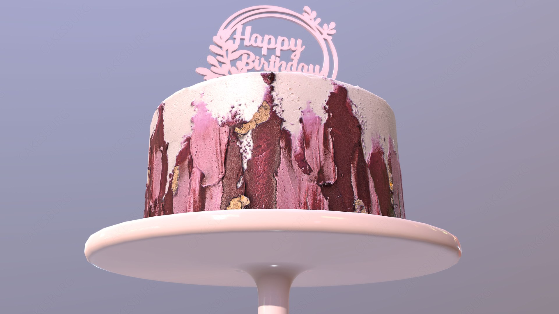 3D Elegant Hibiscus Buttercream Birthday Cake - TurboSquid 2057674