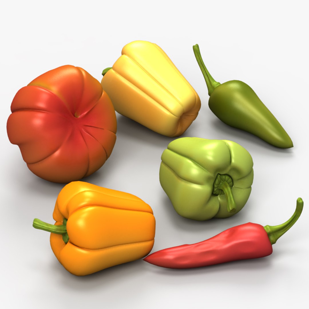 Set Bell Peppers 3d Model