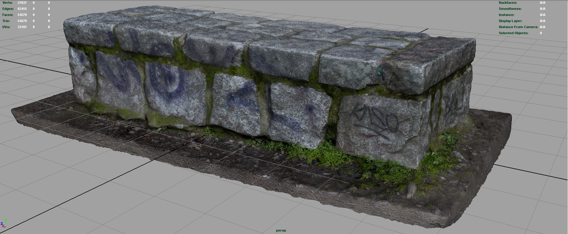 Stone Bench 3d Model