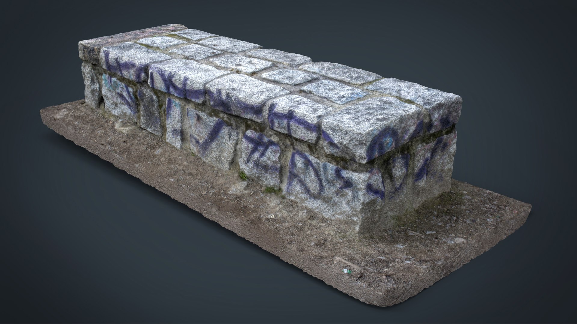Stone Bench 3d Model