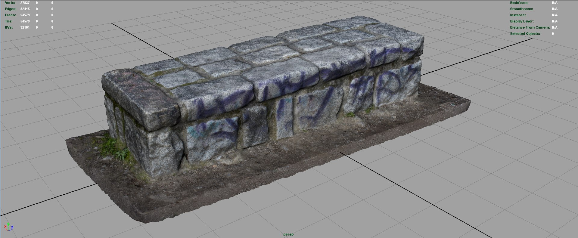 Stone Bench 3d Model