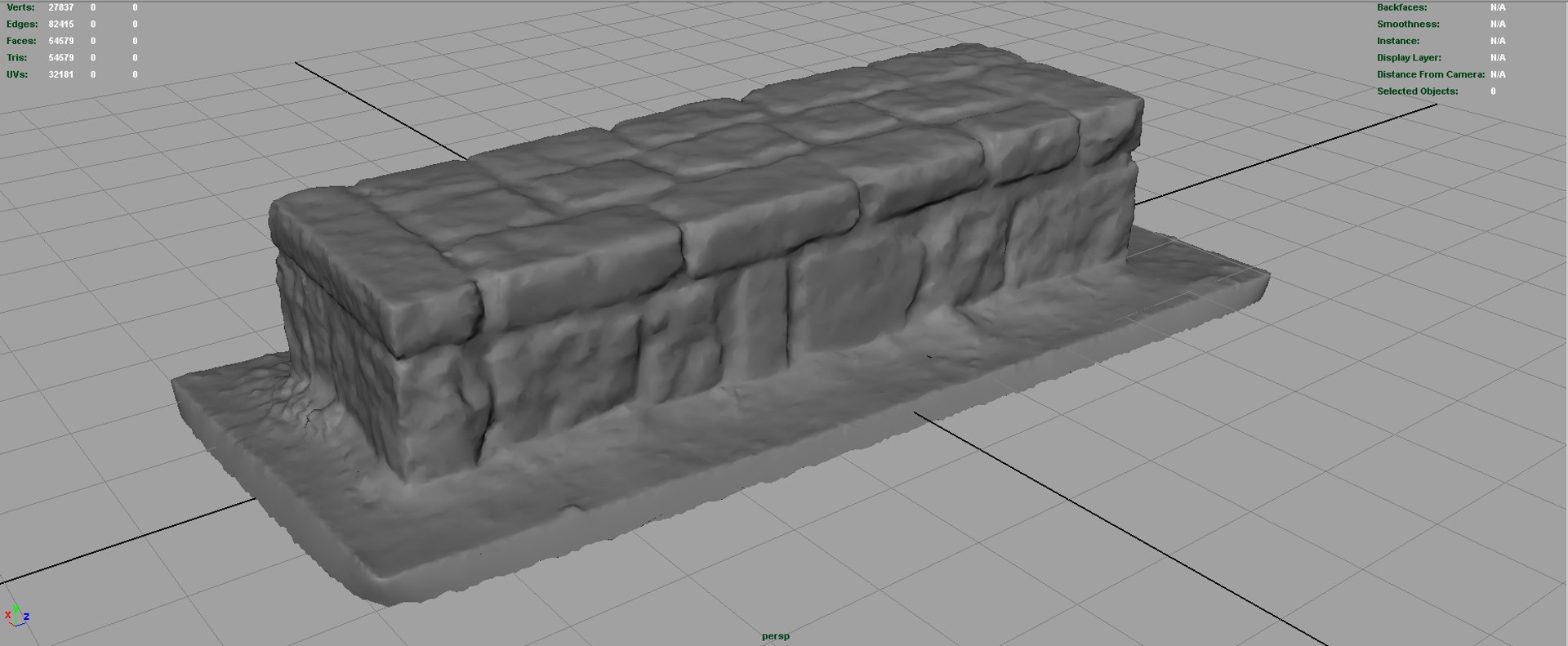Stone Bench 3d Model