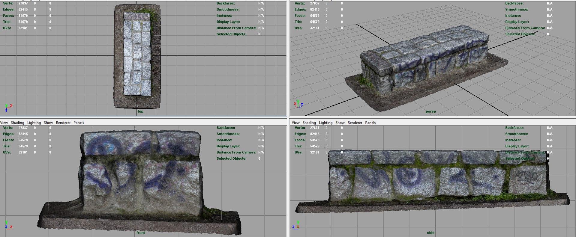 Stone Bench 3d Model