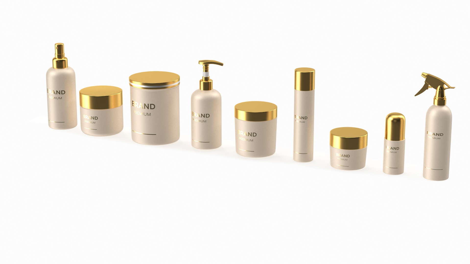 3D Cosmetic Package Set Gold - TurboSquid 1477066