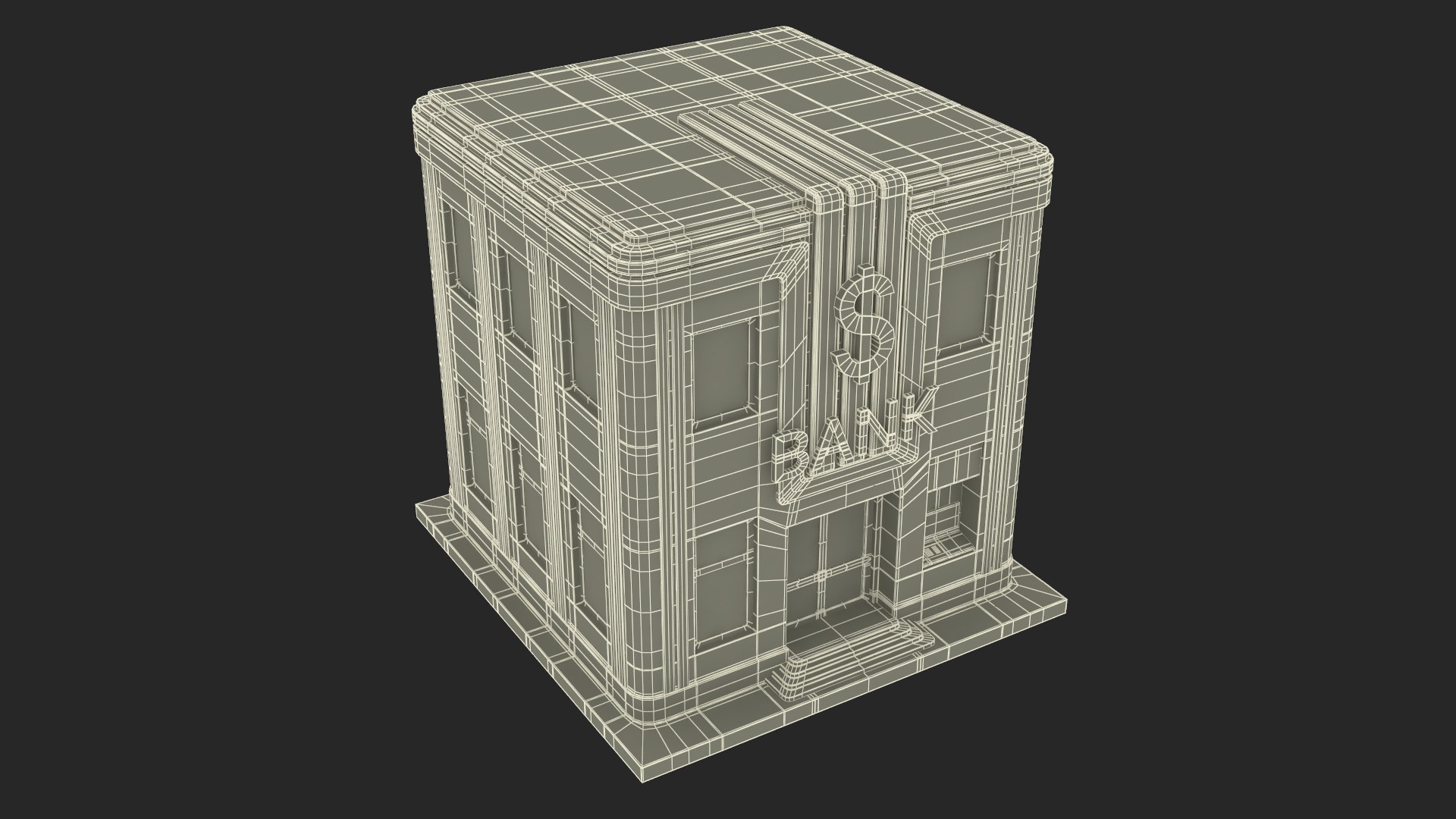 Cartoon Bank Building Green 3D model - TurboSquid 1948152