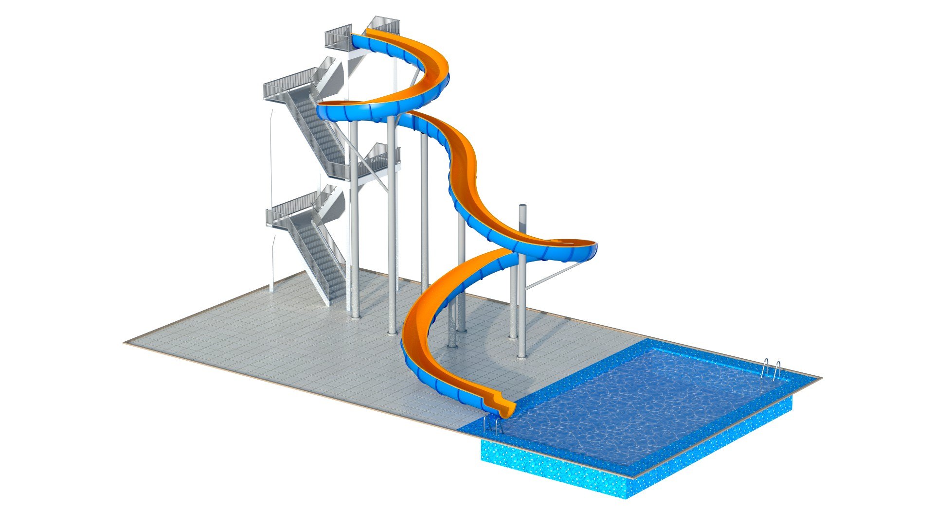 3D Water Slide 01 Model - TurboSquid 2150980