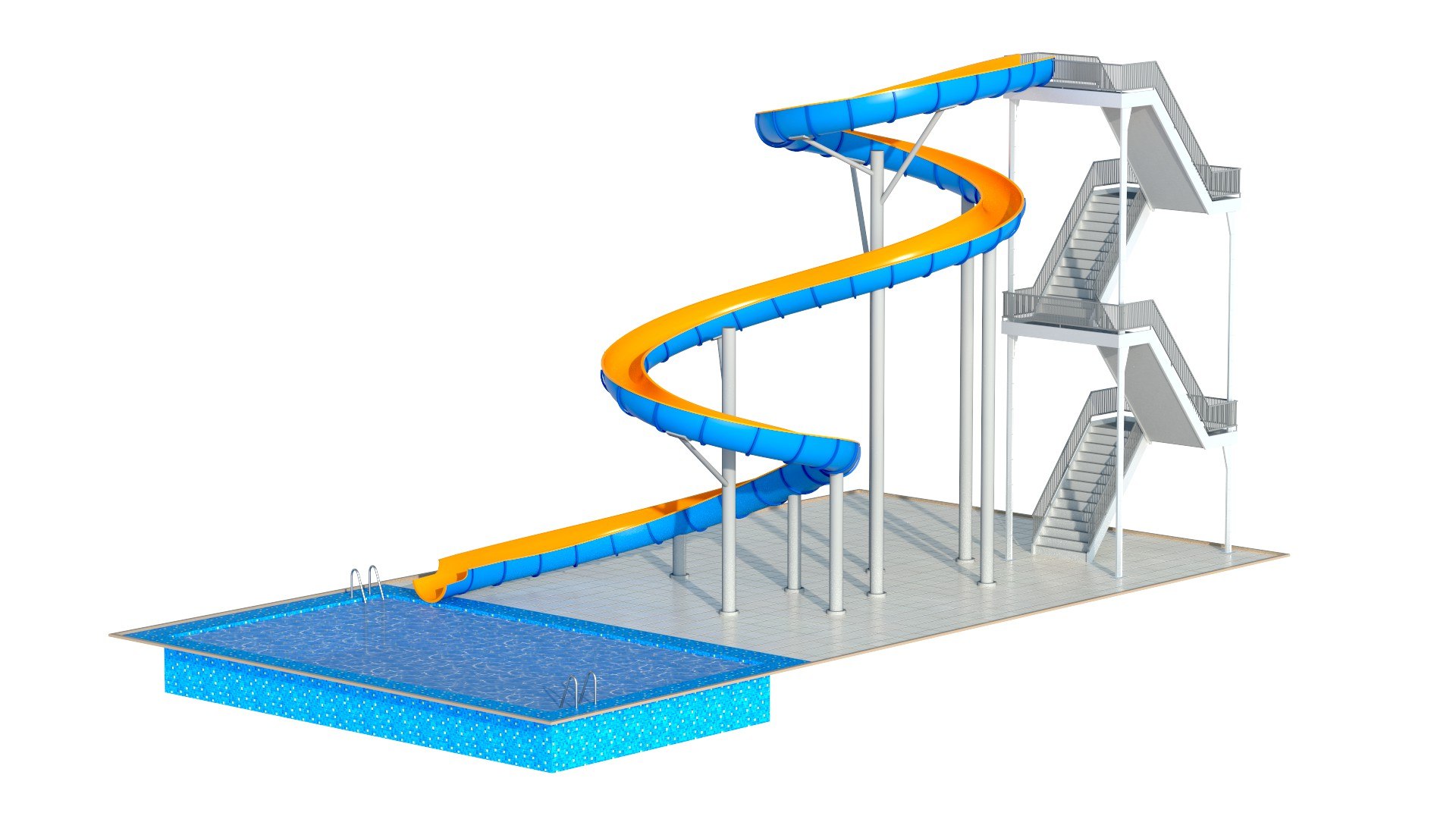 3D Water Slide 01 model - TurboSquid 2150980