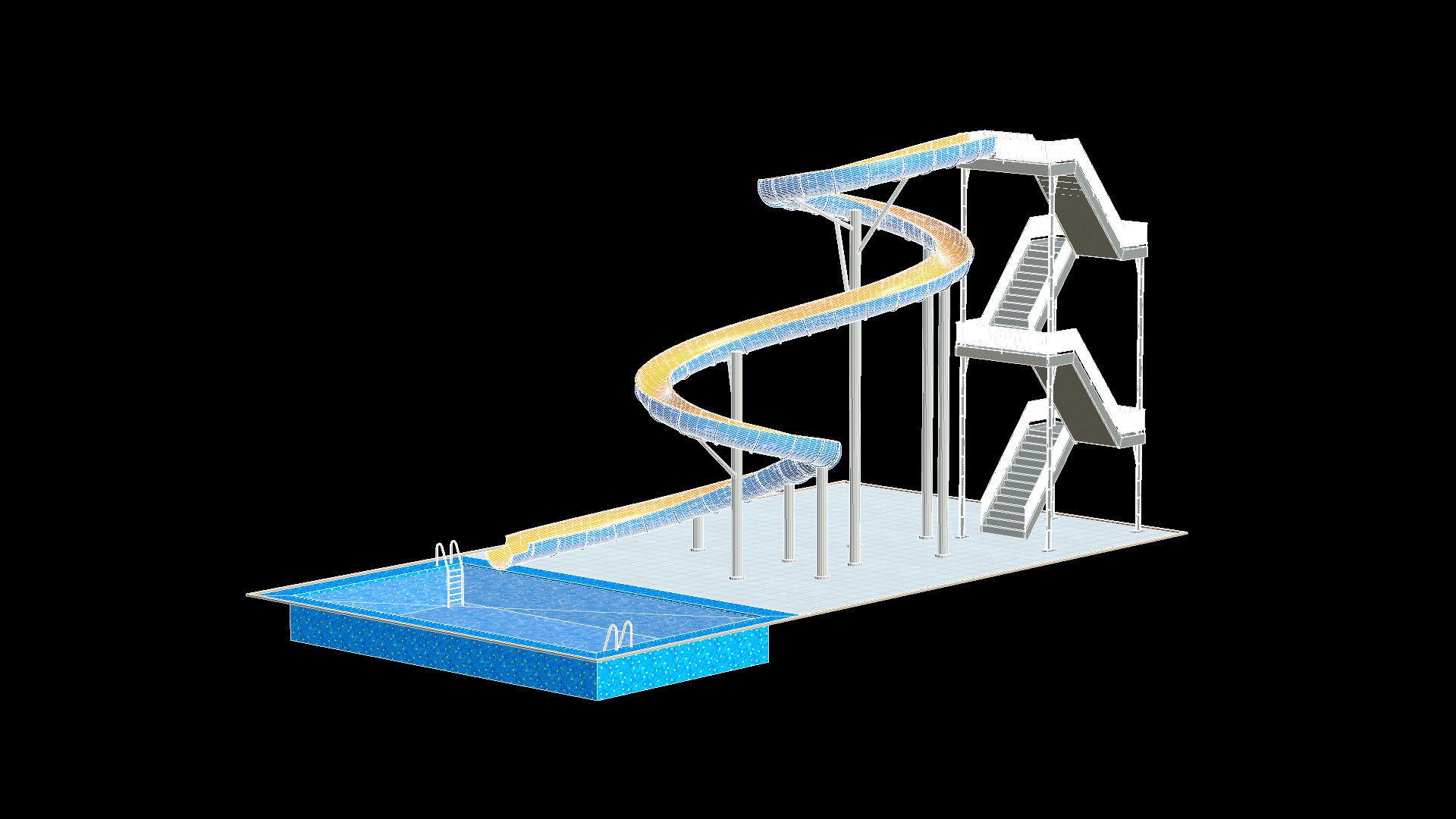 3D Water Slide 01 Model - TurboSquid 2150980