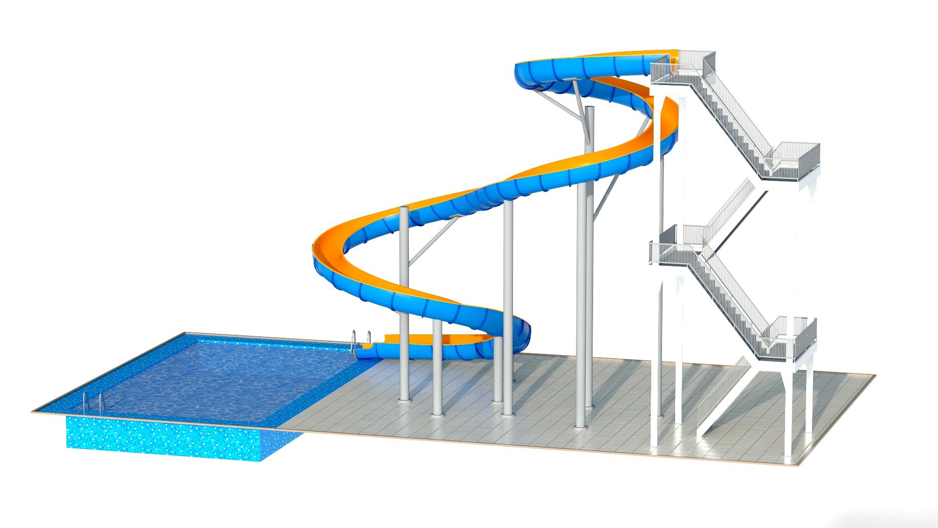 3D Water Slide 01 Model - TurboSquid 2150980