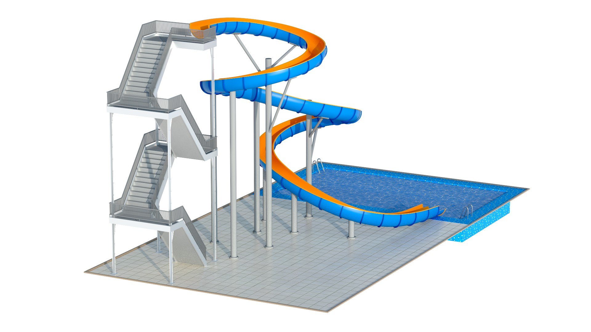3D Water Slide 01 Model - TurboSquid 2150980