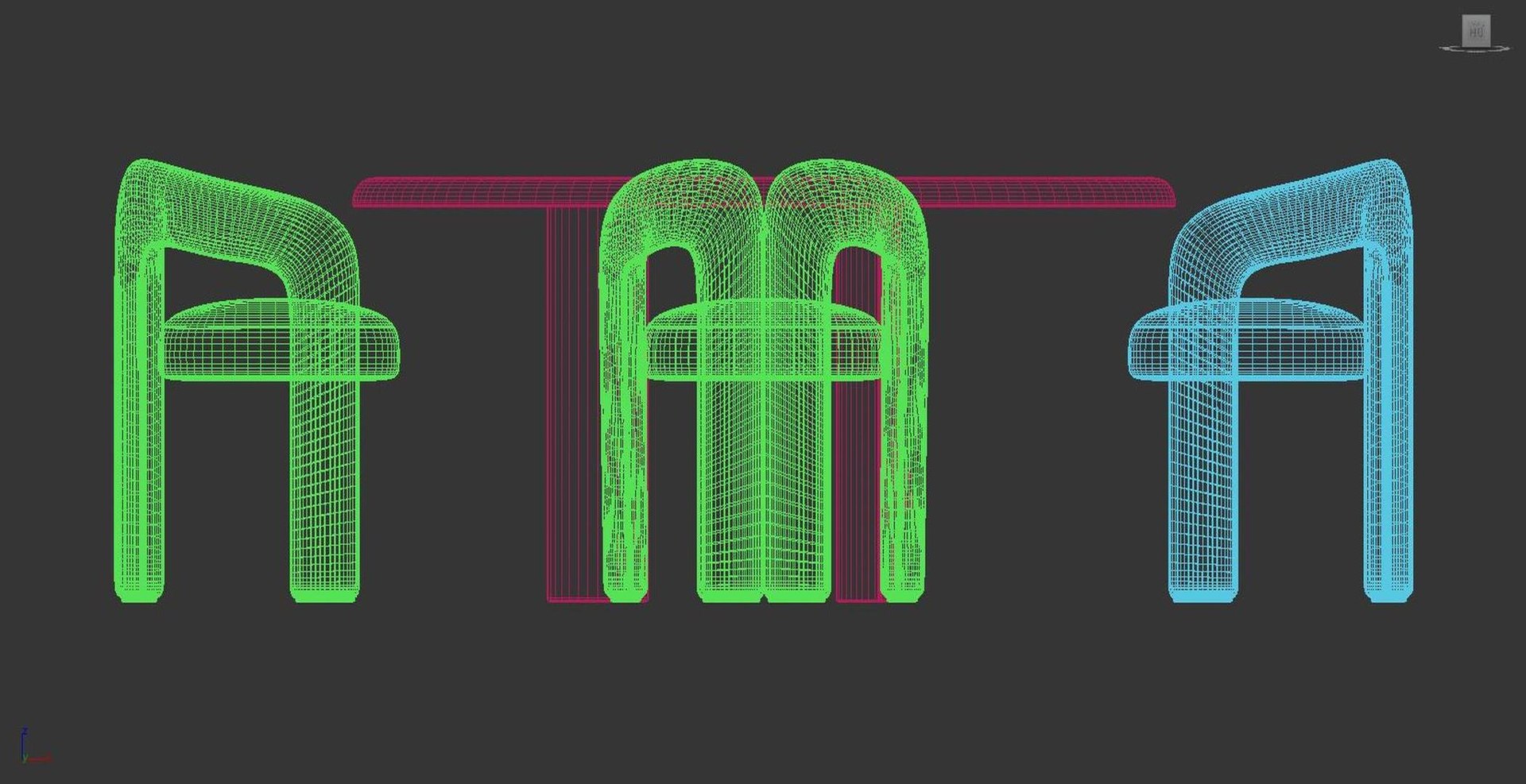 3D dining combination chair table and - TurboSquid 2123295