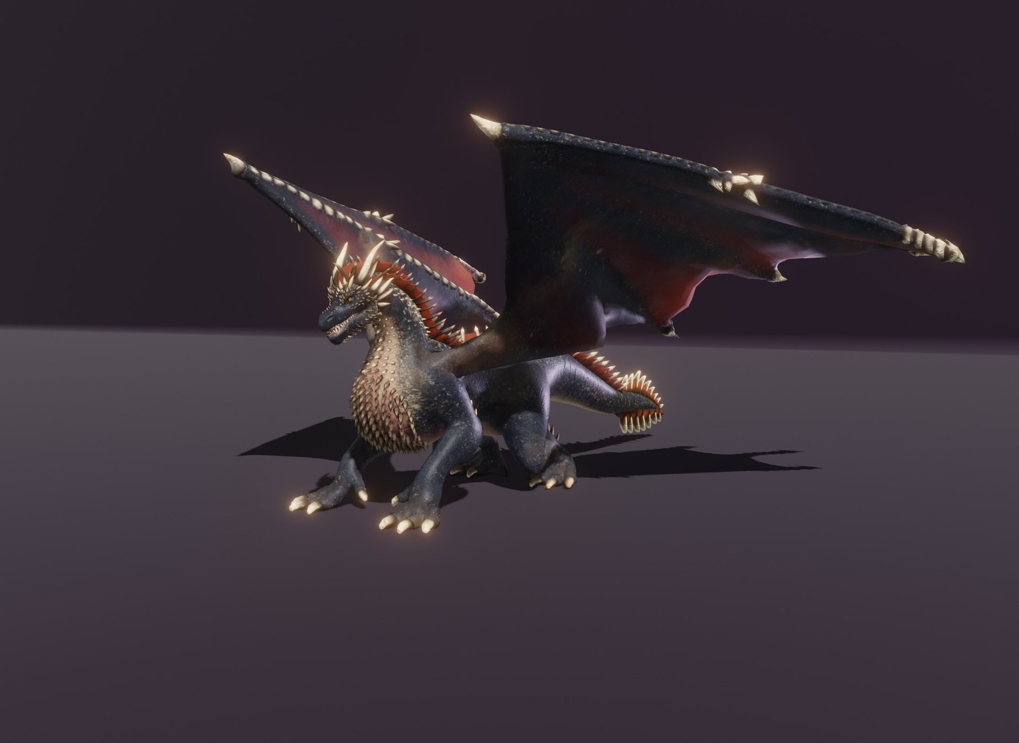 Realistic Black Dragon Animated Low-poly 3D Model 3D Model - TurboSquid ...