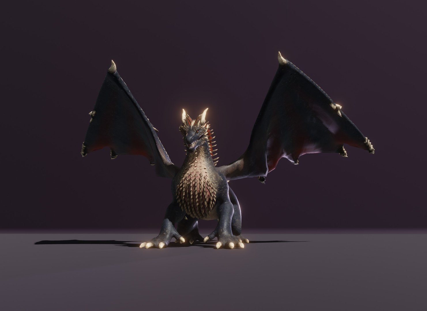 Realistic Black Dragon Animated Low-poly 3D Model 3D Model - TurboSquid ...
