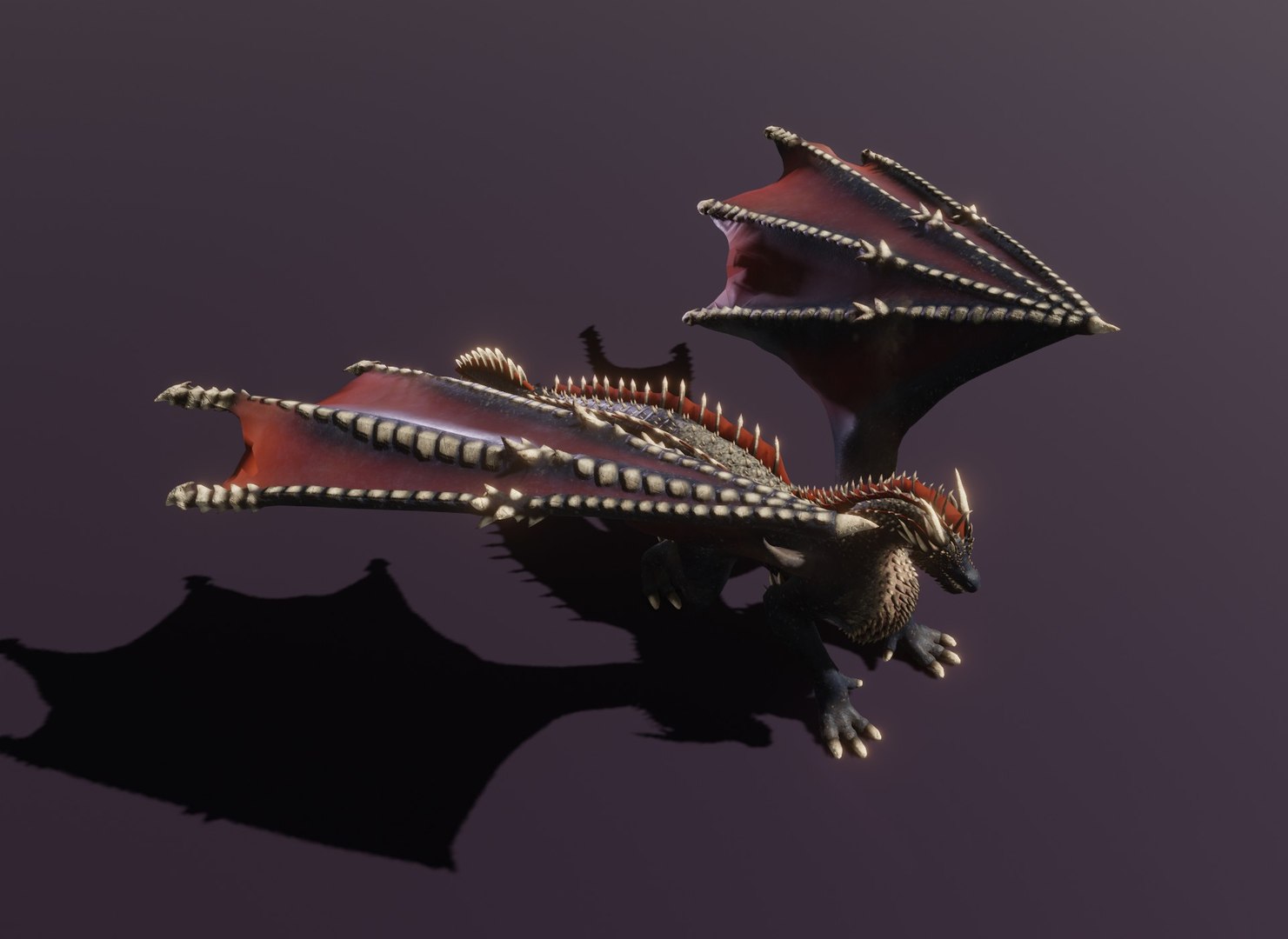Realistic Black Dragon Animated Low-poly 3D Model 3D Model - TurboSquid ...