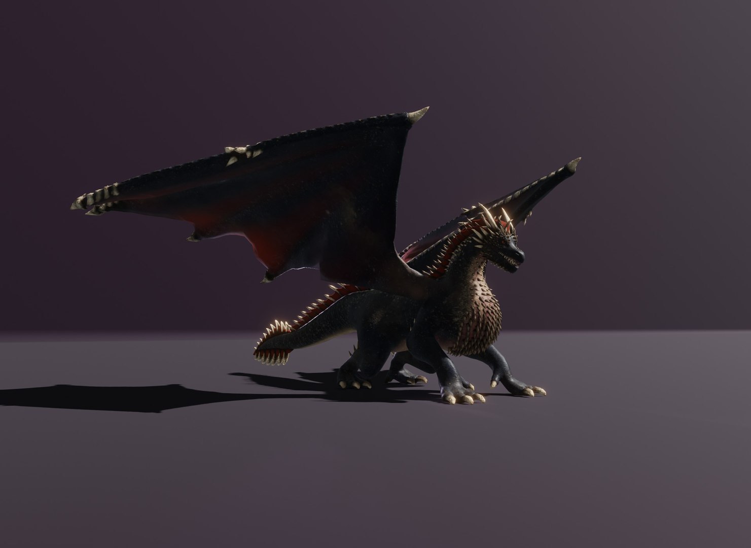 Realistic Black Dragon Animated Low-poly 3D Model 3D Model - TurboSquid ...