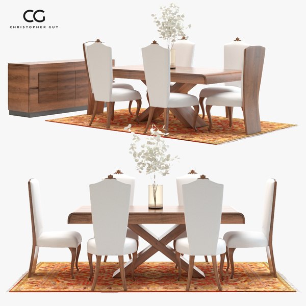3D model classic dining set - TurboSquid 1235850