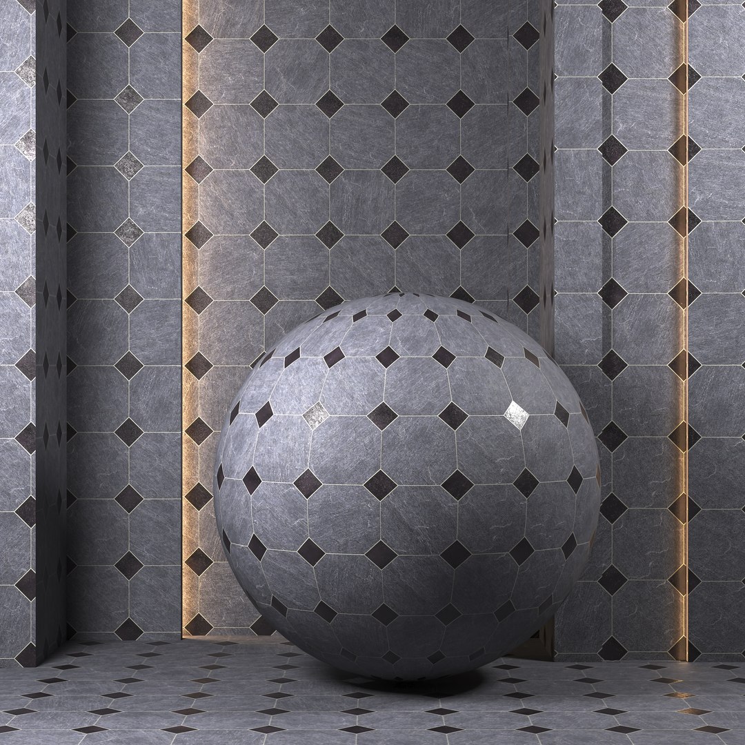 Geometric Floor Tile - 4K Seamless PBR Set 02 3D Model - TurboSquid 2368383