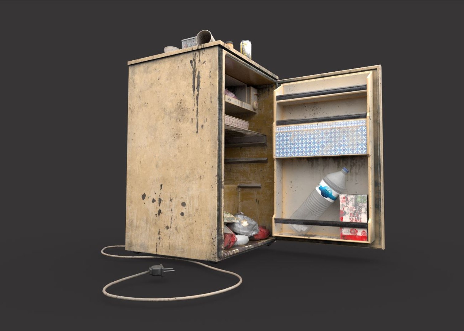 3D Old Dirty Mini Fridge - TurboSquid 2063965