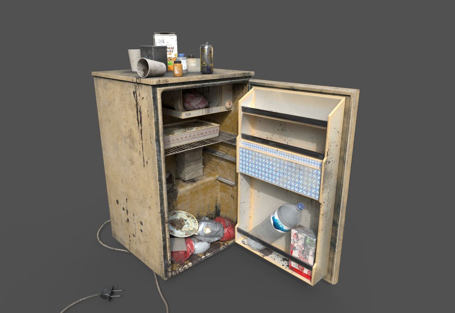3D Old Dirty Mini Fridge - TurboSquid 2063965