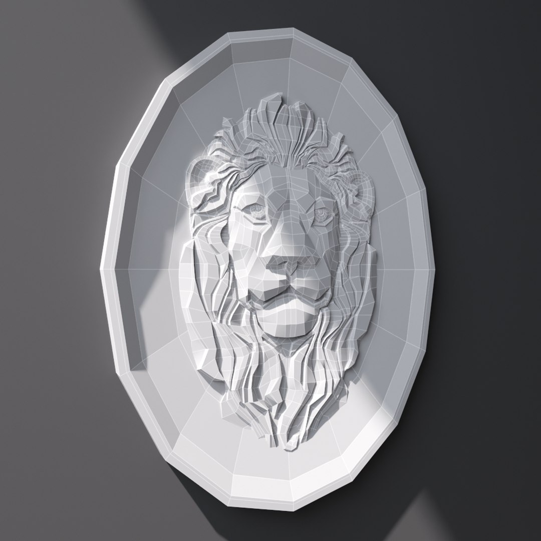 panel lion 470x621x27mm 3d max