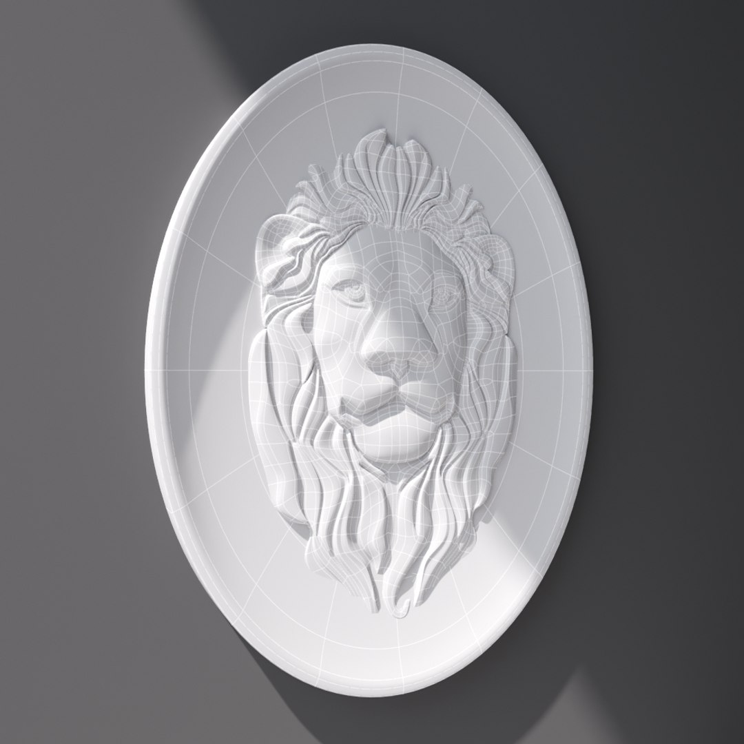 panel lion 470x621x27mm 3d max