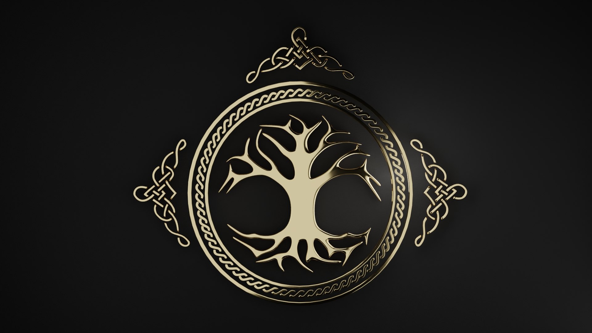 3D tree of life in a ring with an ornament Low-poly model - TurboSquid ...