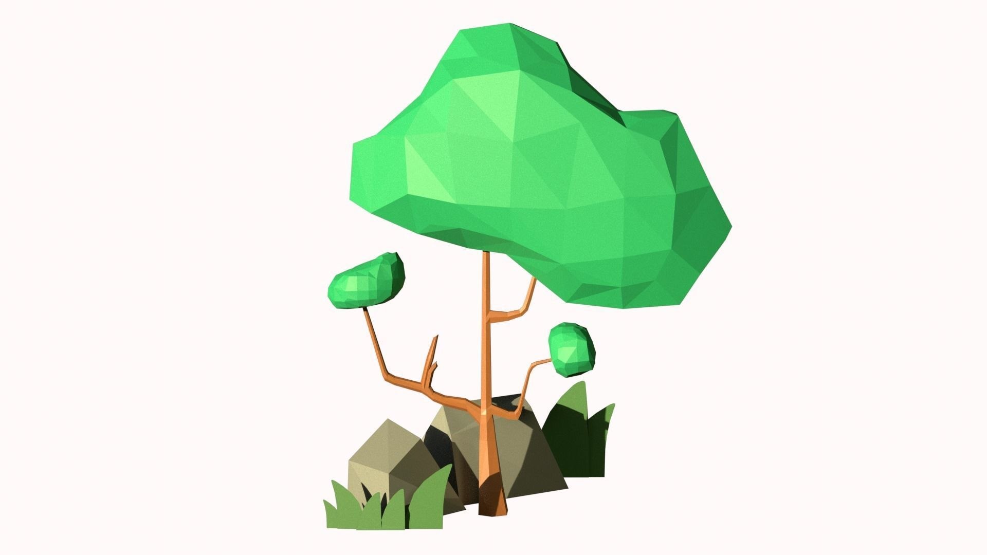 Cartoon Tree Model - TurboSquid 2133535