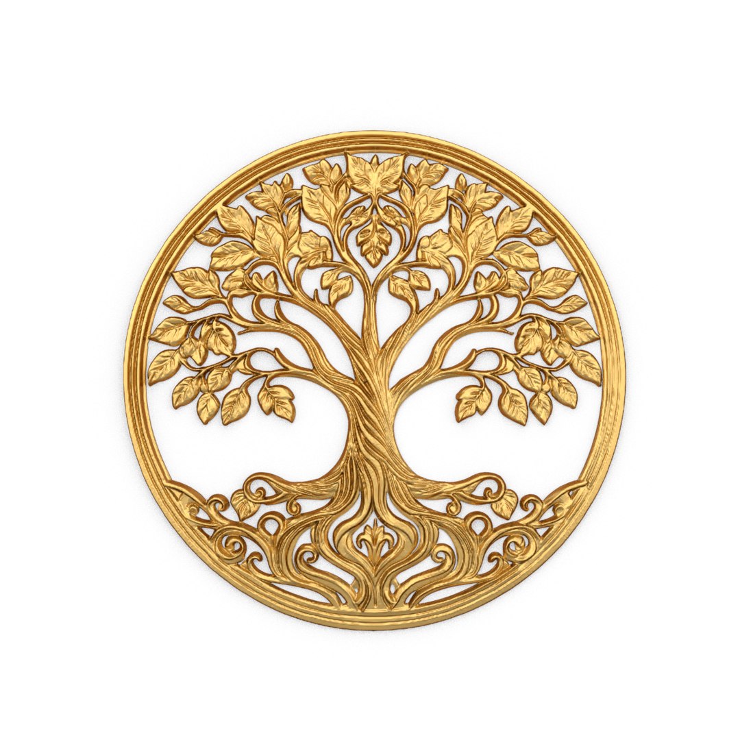 Decor Set Wall Panel Wall Tree Relief Mural CNC 50 3D Model ...