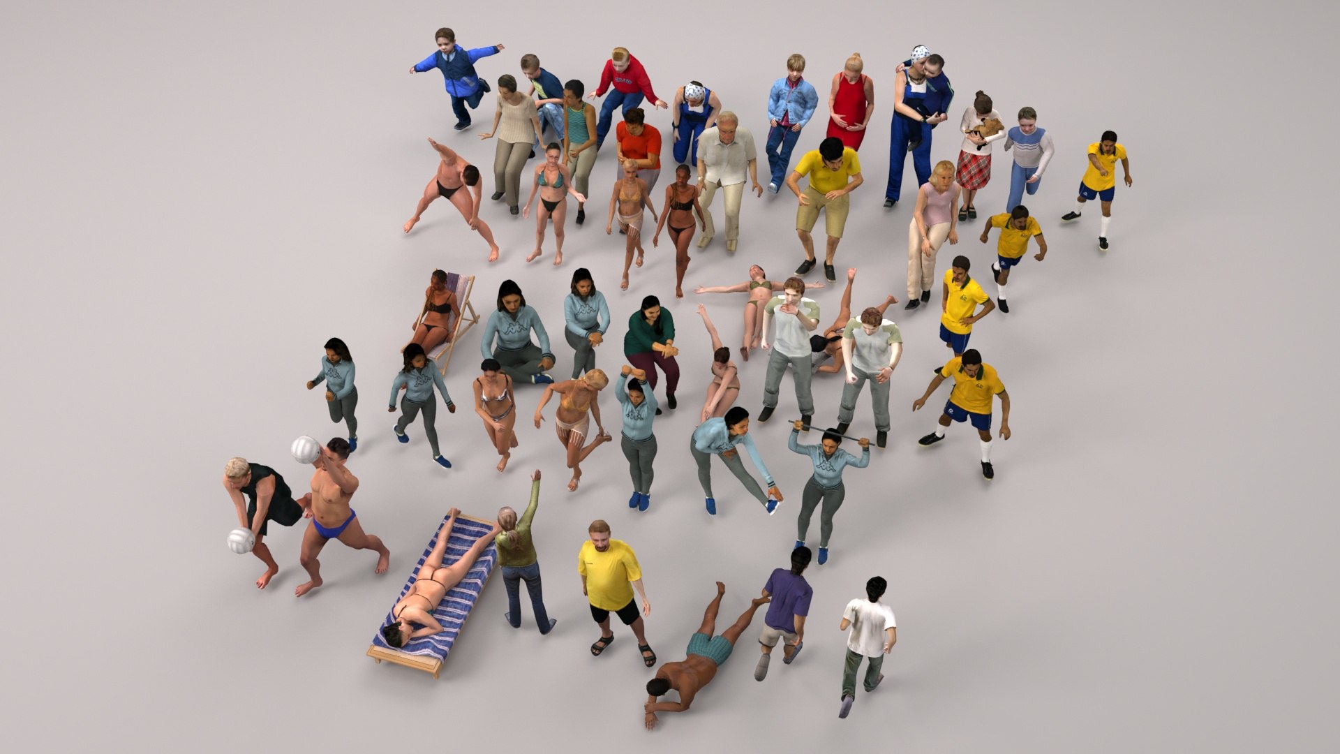 3D Low Poly Crowd - TurboSquid 2038249