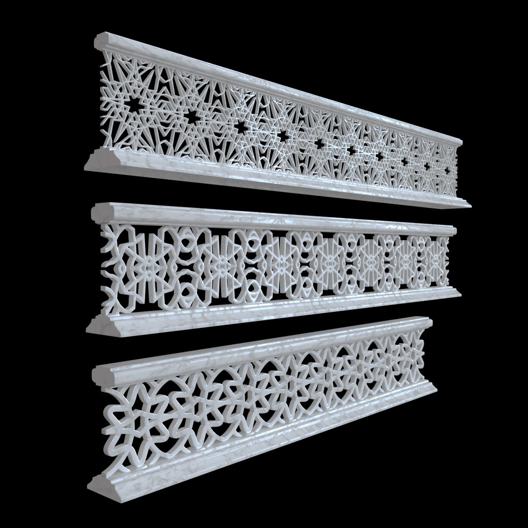 3D Decorative Railing Model - TurboSquid 1611263