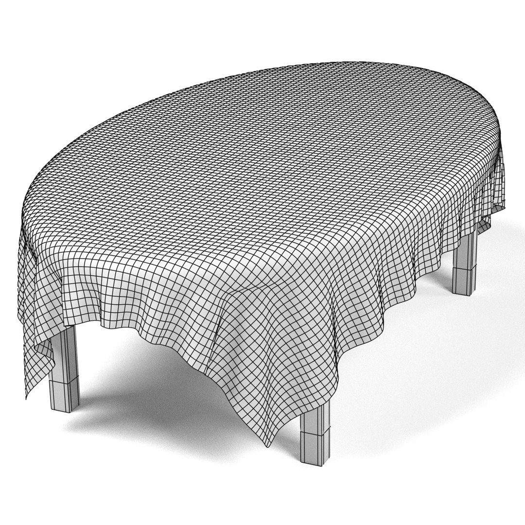 Table Oval 3d 3ds