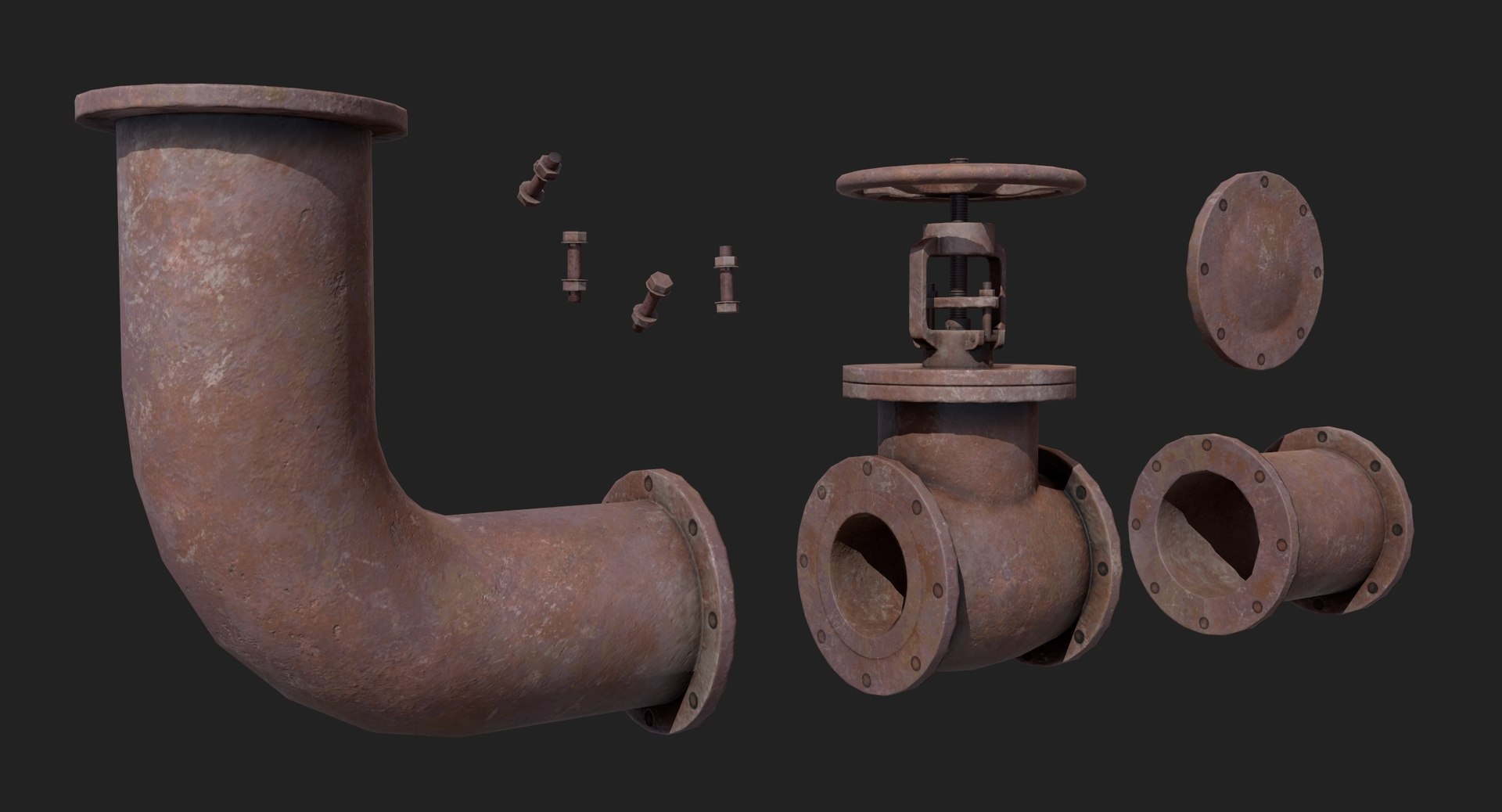 Industrial Pipes Pbr 3D Model - TurboSquid 1386645