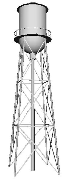 3d water tower model
