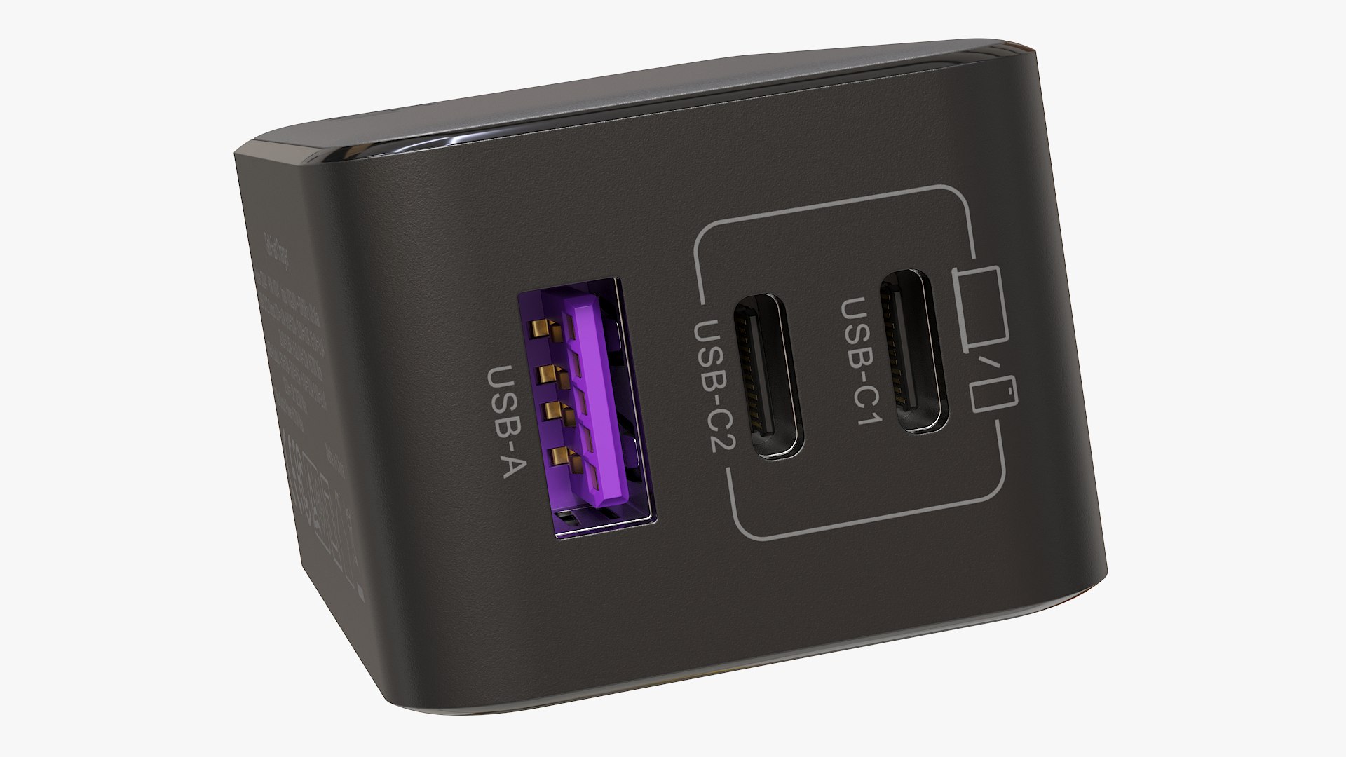 3D USB Power Adapter 03 EU Black - TurboSquid 2248263