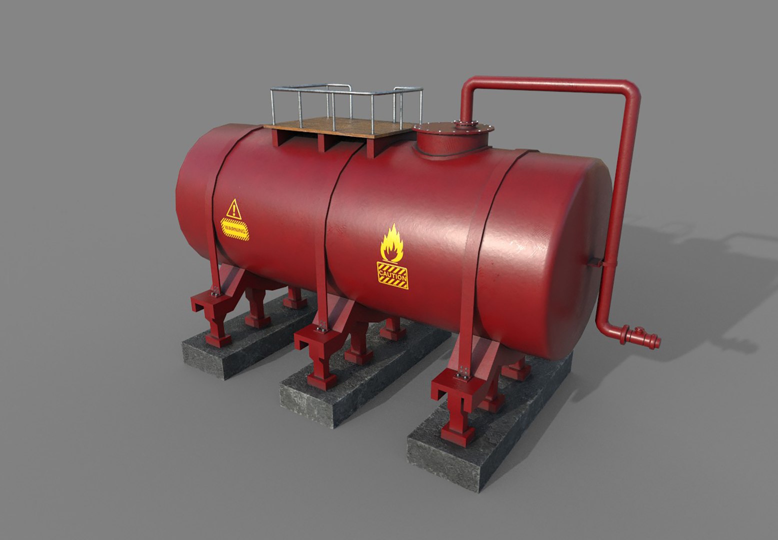 3D Industrial Red Tank - TurboSquid 1750781