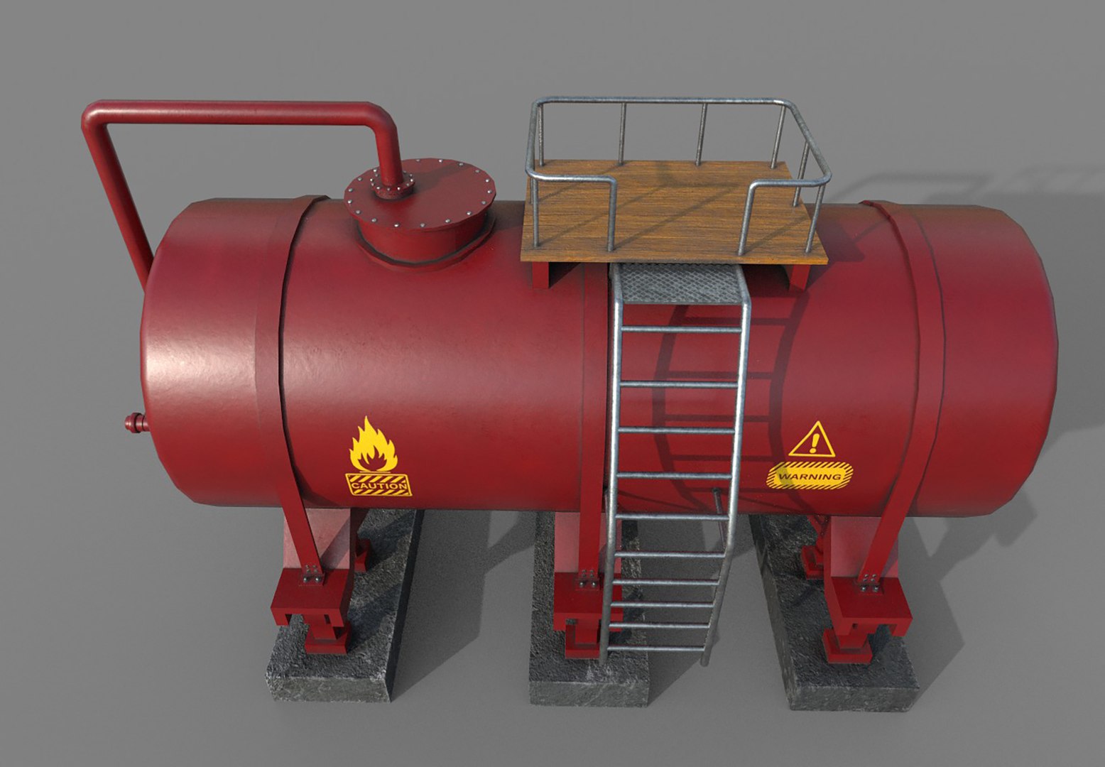 3D Industrial Red Tank - TurboSquid 1750781